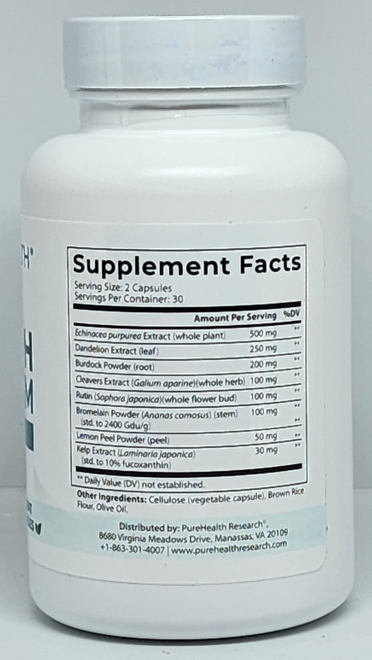 Pure Health Research Lymph System Support 60 Capsules New Sealed Exp ...