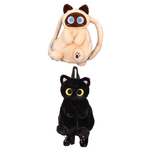 Cute Plush Animal Cat Backpack Fashion Shoulder Bag Lightweight ...