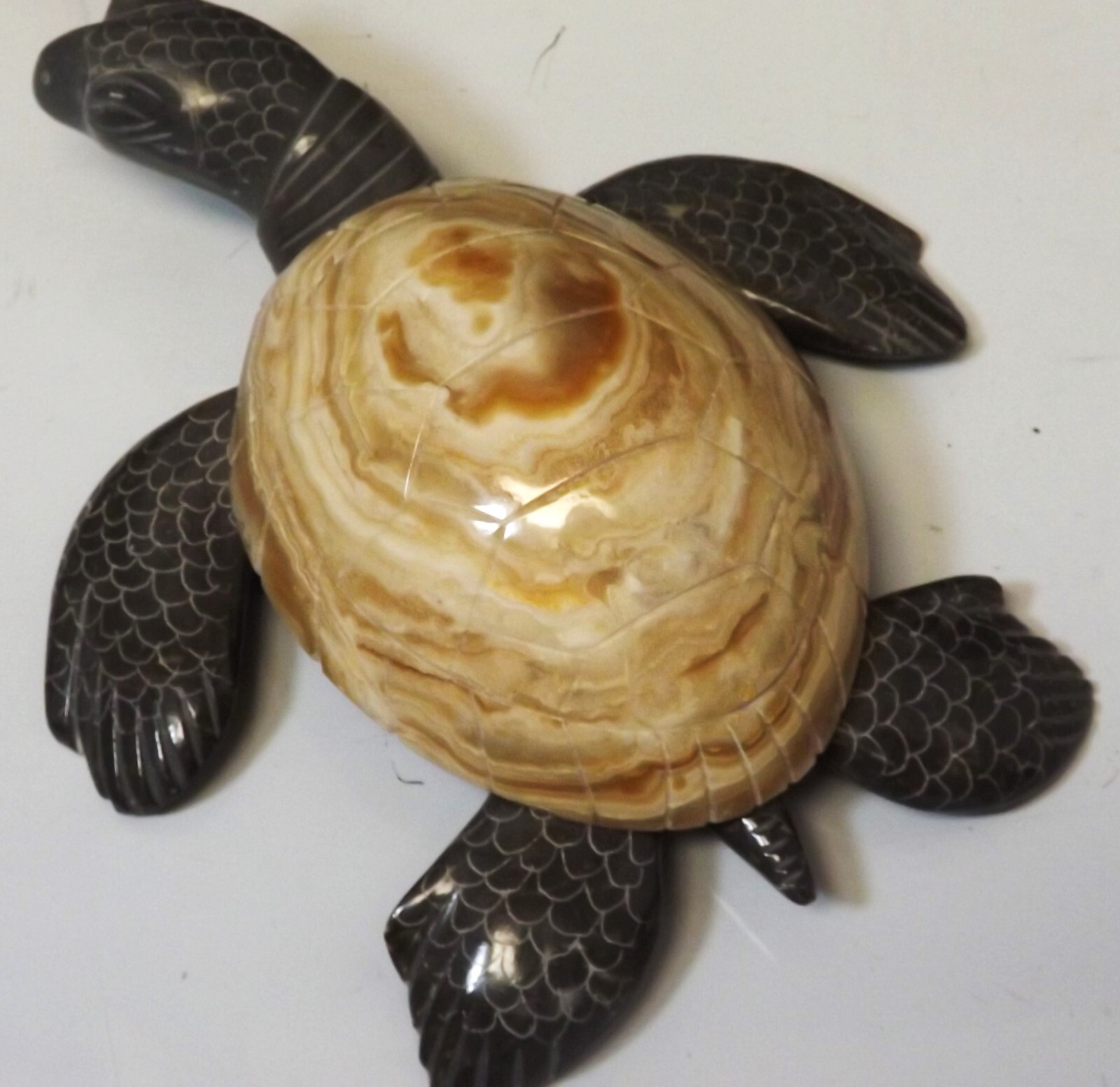 Hand Carved Marble SEA TURTLE Marble Stone Art Figurine From Ecuador | eBay