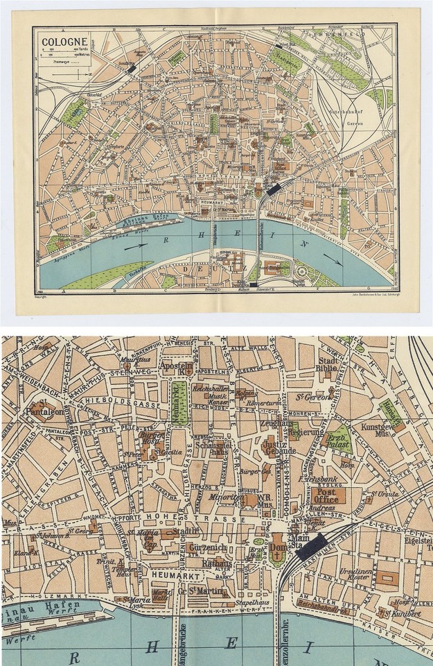 1933 ORIGINAL VINTAGE CITY MAP OF COLOGNE KÖLN KOLN / GERMANY | eBay