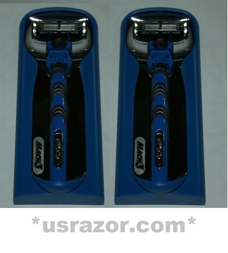 2 Gillette Mach3 RAZOR Metal Handle Cartridge Fits Turbo M3 Power Made ...