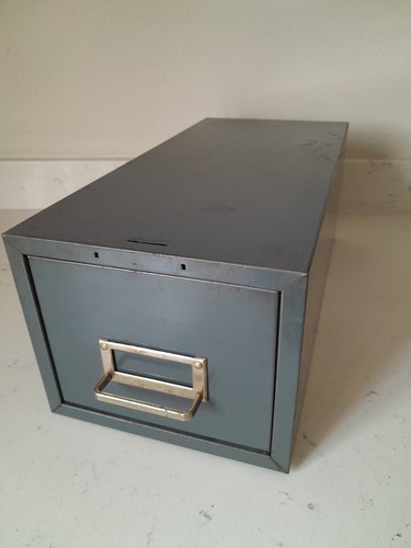Vintage Steelmaster Metal Single Drawer Card File Box 3x5 Cards ...