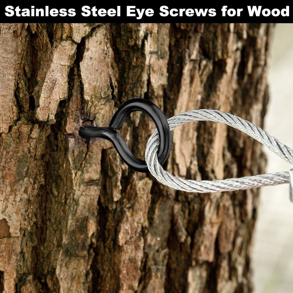 2.5 Inch Heavy Duty Eye Hooks 10 Pack Stainless Steel Eye Screws Screw ...