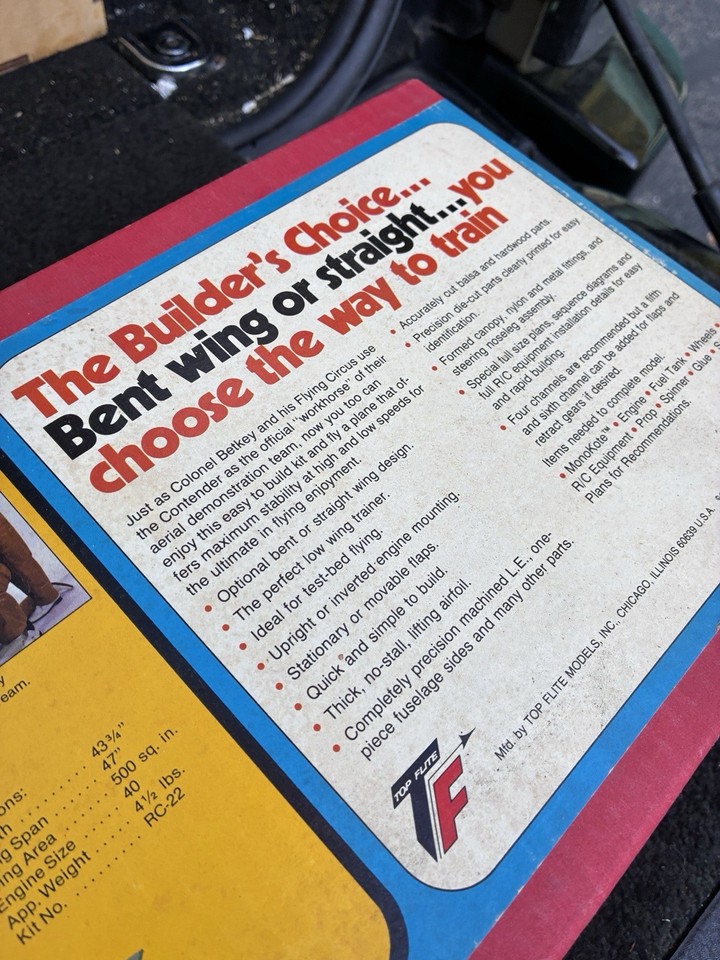 Top Flight Contender R/c Balsa Model Airplane Kit | eBay