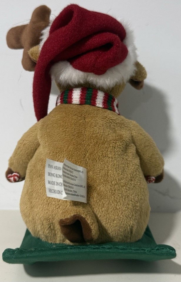 Animated Singing Sledding Moose 12” 'Holly Jolly Christmas - Works ...