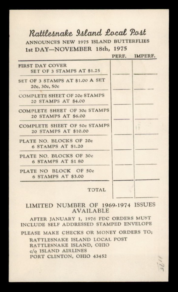 DR WHO 1975 RATTLESNAKE ISLAND LOCAL POST BIRD IMPERF TRIANGLE w24784 ...