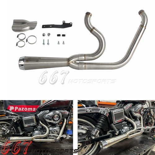 For Harley Dyna Street Bob FXDB Low Rider FXDL 07-17 Exhaust System Kit ...