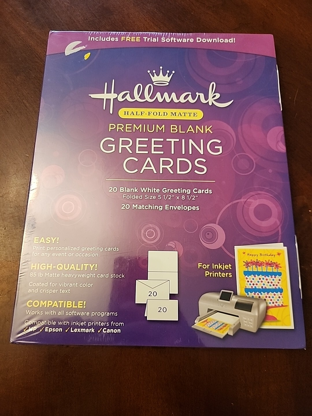 Hallmark Half-Fold Matte Premium Blank Greeting Cards w/ Envelopes 20 ...