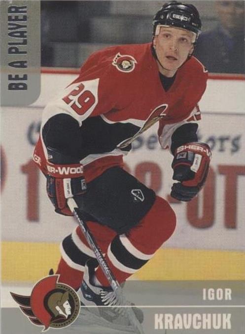 1999-00 In the Game Be A Player Memorabilia - Igor Kravchuk #40 Silver ...