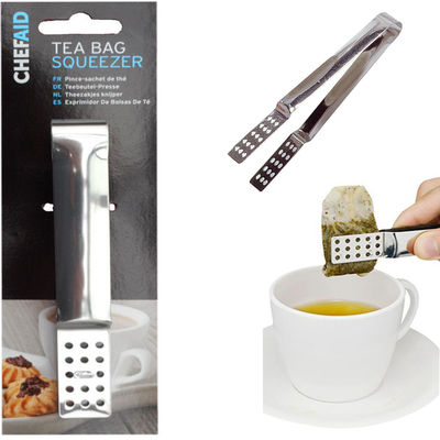ChefAid TEA BAG SQUEEZER Stainless Steel Strainer Easy Squeeze Metal ...