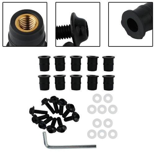 10x M5 Motorcycle Windscreen Windshield Fairing Screen Nut Bolt Screw ...