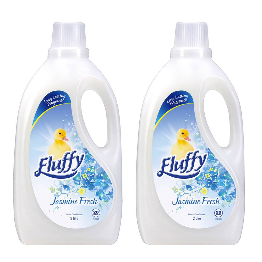 2x Fluffy 2L Fabric Washing Softener Laundry Conditioner Jasmine Fresh ...