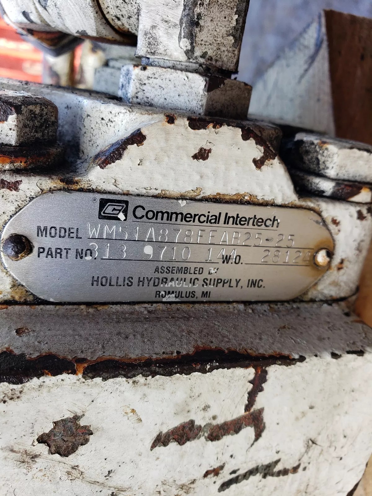 COMMERCIAL INTERTECH HYDRAULIC PUMP WM51A878FEAB25 25 PART NO 313 9710 ...