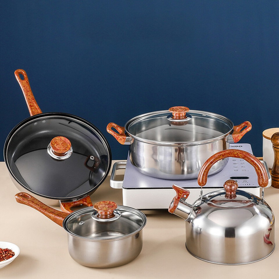 12pcs Pots and Pans Set With Lids Dishwasher Non Stick Kitchen Cookware ...