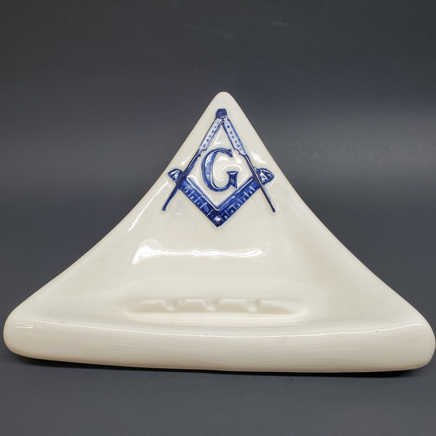 Vintage Freemason Masonic Ashtray Ceramic Atlantic Mold Triangular ...