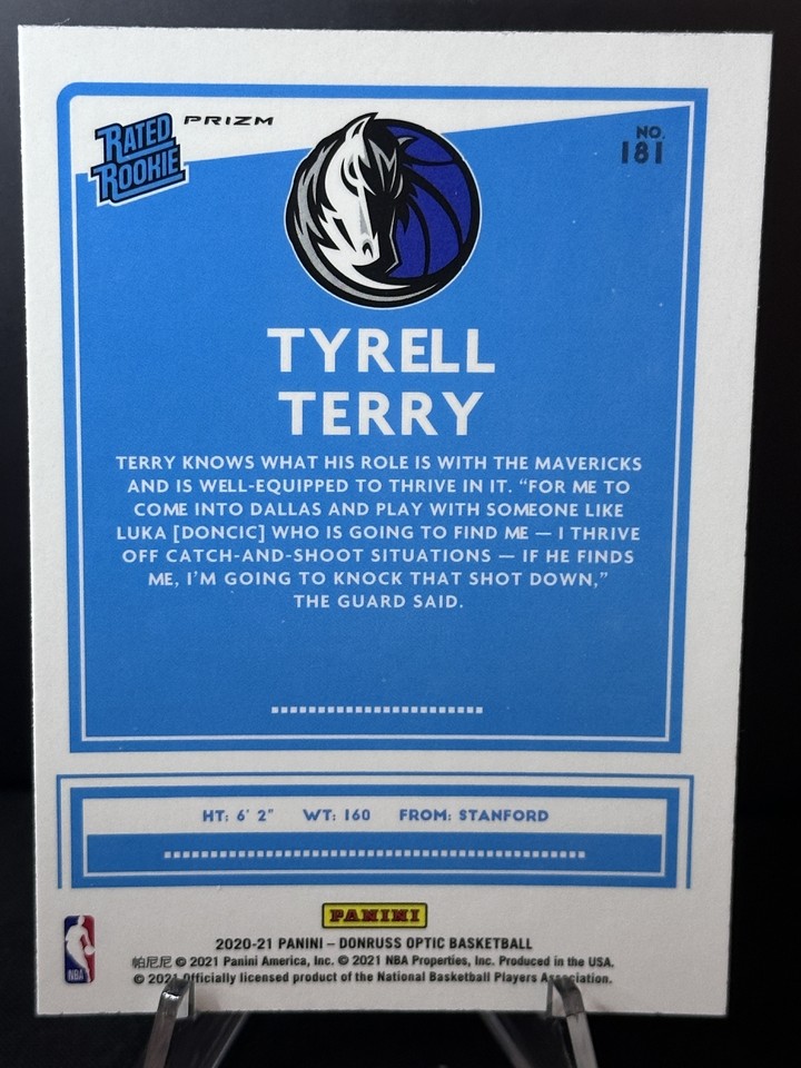 2023 Panini Donruss Optic #181 Tyrell Terry Pink Shock Rated Rookie RC ...