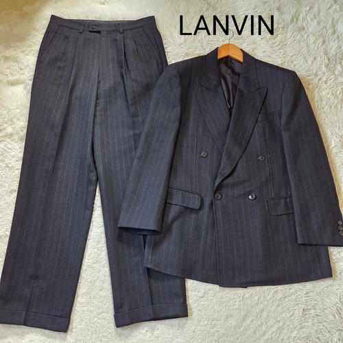 Lanvin Suit Double Striped Size 50 Xl Black Wool | eBay