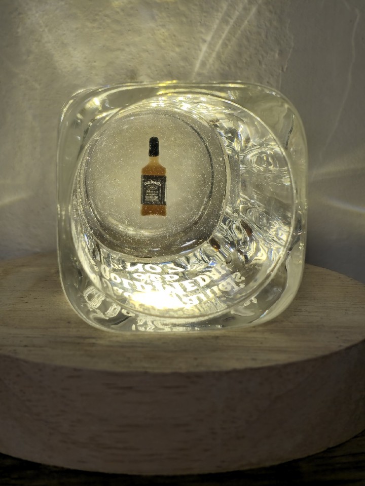 Jack Daniel's Etched Collector Shot Glass/ Sipper With Tiny Bottle | eBay