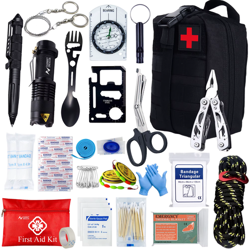 Survival First Aid Kit Survival Full Set Molle Outdoor Gear Emergency ...