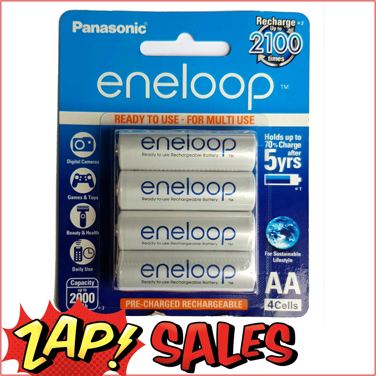 : Eneloop Ni-MH 1.2V 2000mAH - AA 4 Pack SB2931 BK-3MCCE/4BA ...