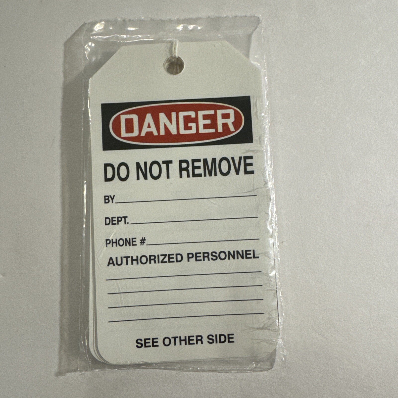 Accuform 6" x 3 1/4" PF-Cardstock Lockout Tag DANGER..DO NOT REMOVE ...
