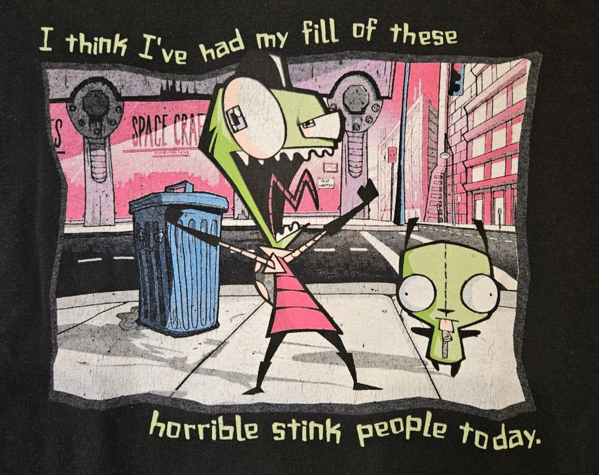 Vtg 2000's INVADER ZIM Nickelodeon Cartoon Long Sleev… - Gem