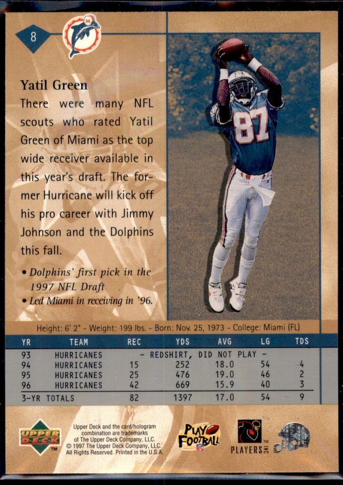 Yatil Green #8 1997 Upper Deck | eBay