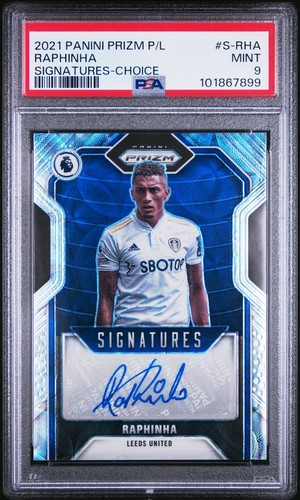 2021 PANINI PRIZM PREMIER LEAGUE SIGNATURES CHOICE #S-RHA RAPHINHA PSA ...