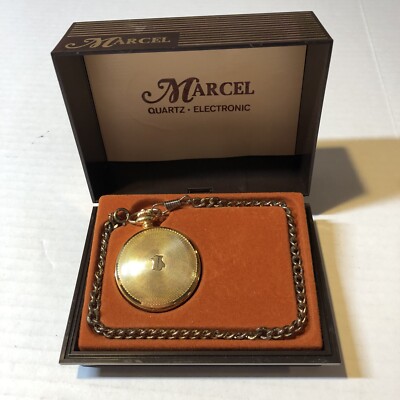 Vtg Marcel Quartz Pocket Watch With Case TXA | eBay