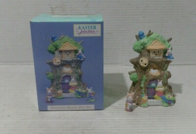 Easter Jubilee 2 pc Porcelain Easter Bunny Tree Set in box | eBay