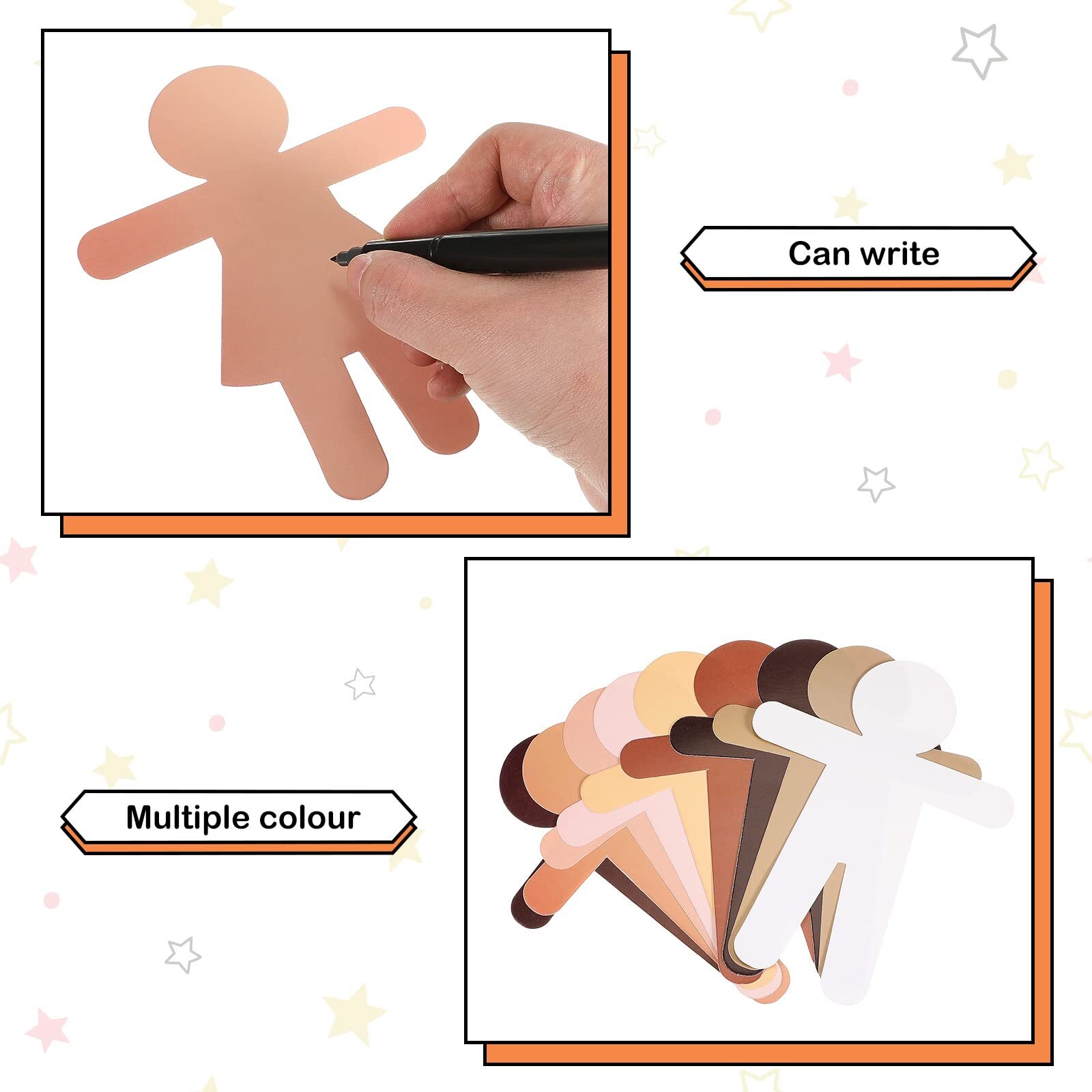 People Cut Outs Blank People Cutouts Color Paper Cutouts Boy Girl Cut ...