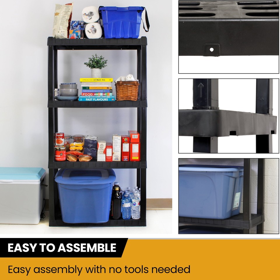 Hyper Tough Plastic Shelves Garage Storage Shelf Heavy Duty Shelving ...