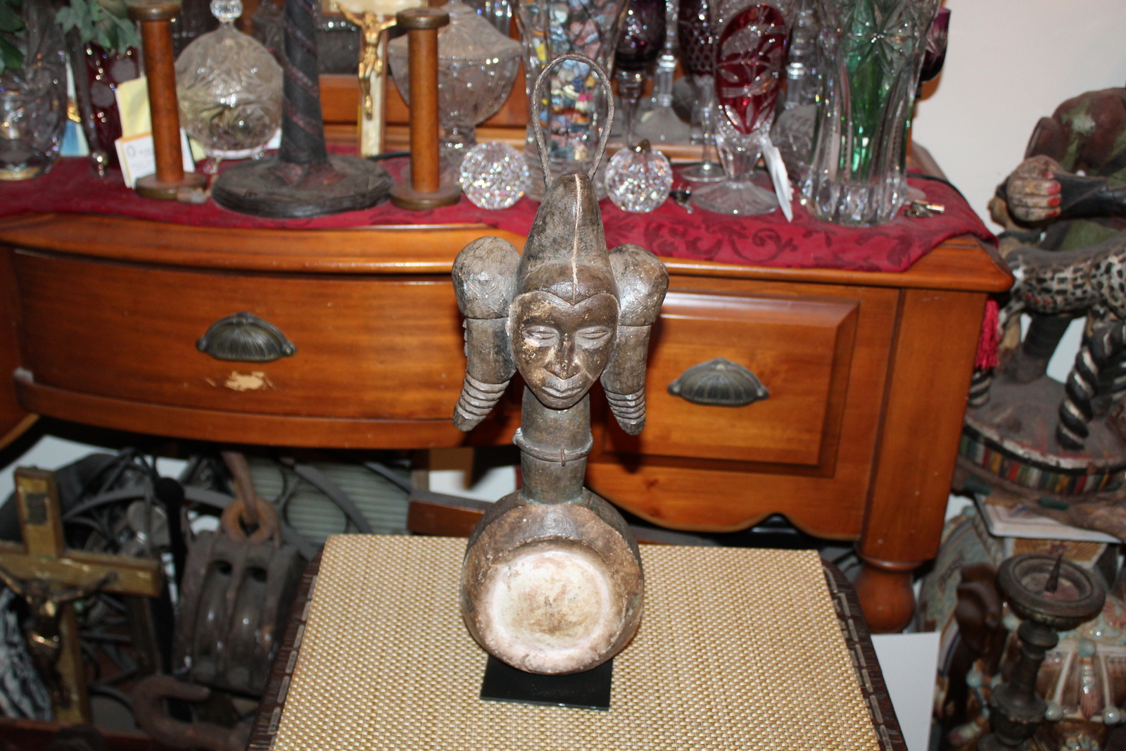 Rare Igbo Chalk Spoon Divination Object Carved Wood Spirit World ...