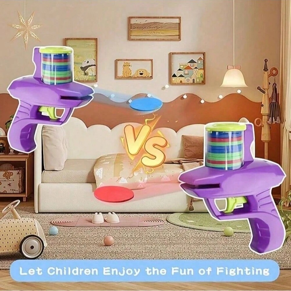 Foam Disc Launcher Flying Disc Shooter Toy Indoor Outdoor Kids Birthday ...
