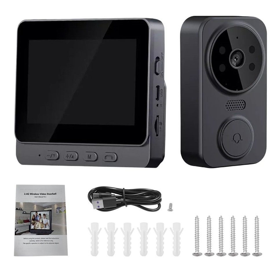 Wireless Video Door Bell WiFi Phone Intercom System with Monitor ...