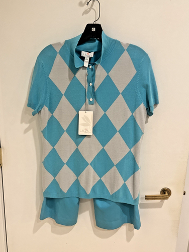 Golf Set Womens Top M Shorts 12 Turquoise + Grey Lily’s NWT China | eBay
