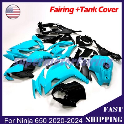 Glossy Blue Fairing w/ Tank Cover for Kawasaki Ninja 650 2020-2024 ...