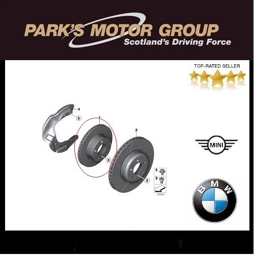 BMW Genuine Front Vented Brake Disc Set F20/F21/F30/F31 1/3/4 Series ...