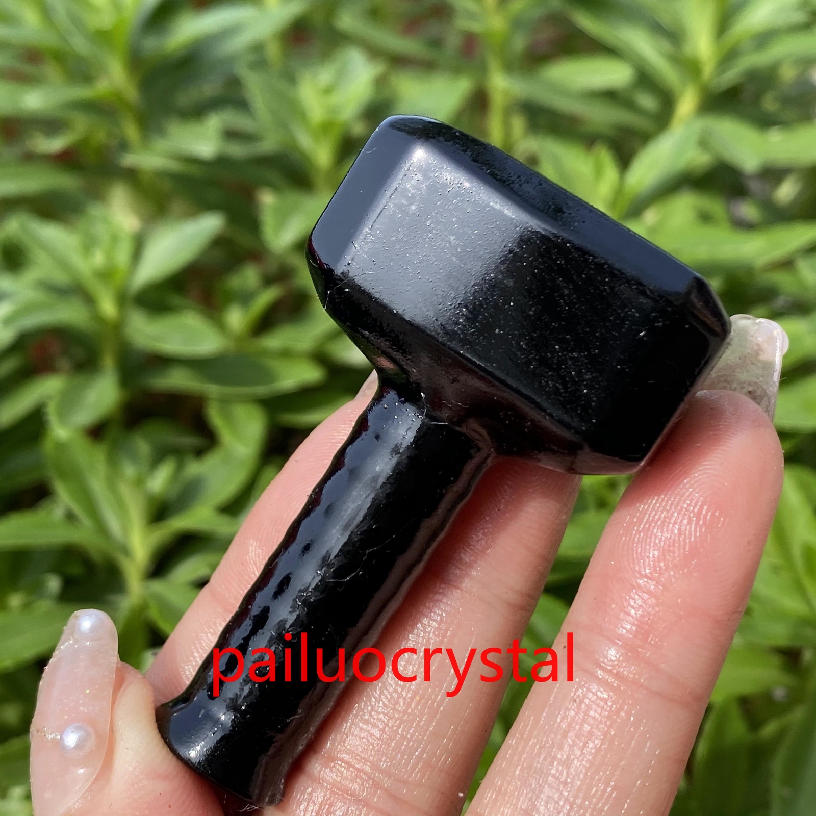 2.2" Natural Obsidian Hammer Quartz Crystal Skull Pendant Carved ...