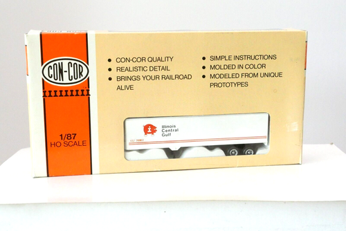 CONCOR HO SCALE MODEL OF A ILLINOIS CENTRAL 40' PIGGYBACK BOX TRAILERS ...