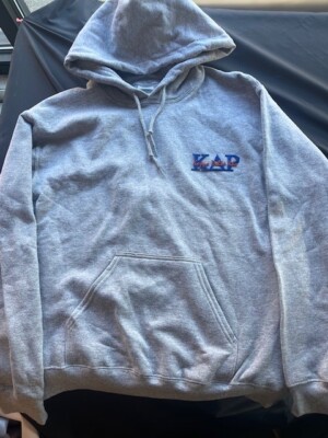 Kappa Delta Rho Gray Hoodie Hoody Hooded w/Embroidered Letters sz Large ...