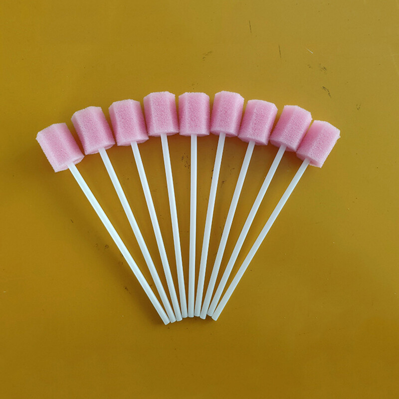 100pcs Disposable Oral Care Sponge Swab Tooth Cleaning Mouth Swabs With ...
