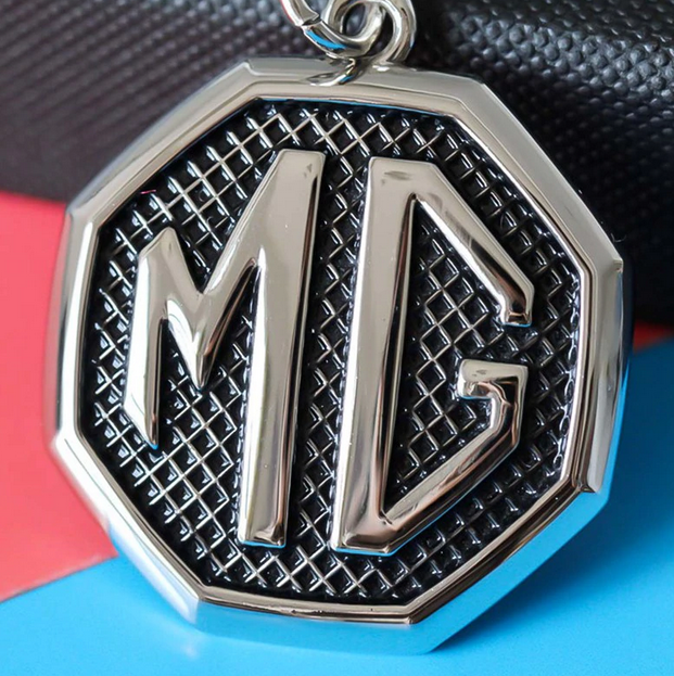 MG Logo Keyring Chrome Metal Car key Chain Key ring + BONUS DECAL ...