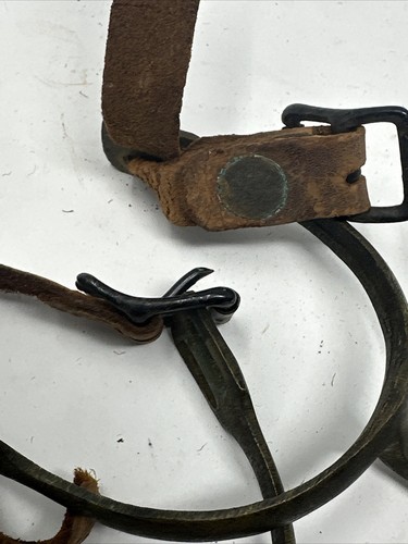 Antique Pair Of Western Cowboy Boot Spurs w/ Leather Straps | eBay