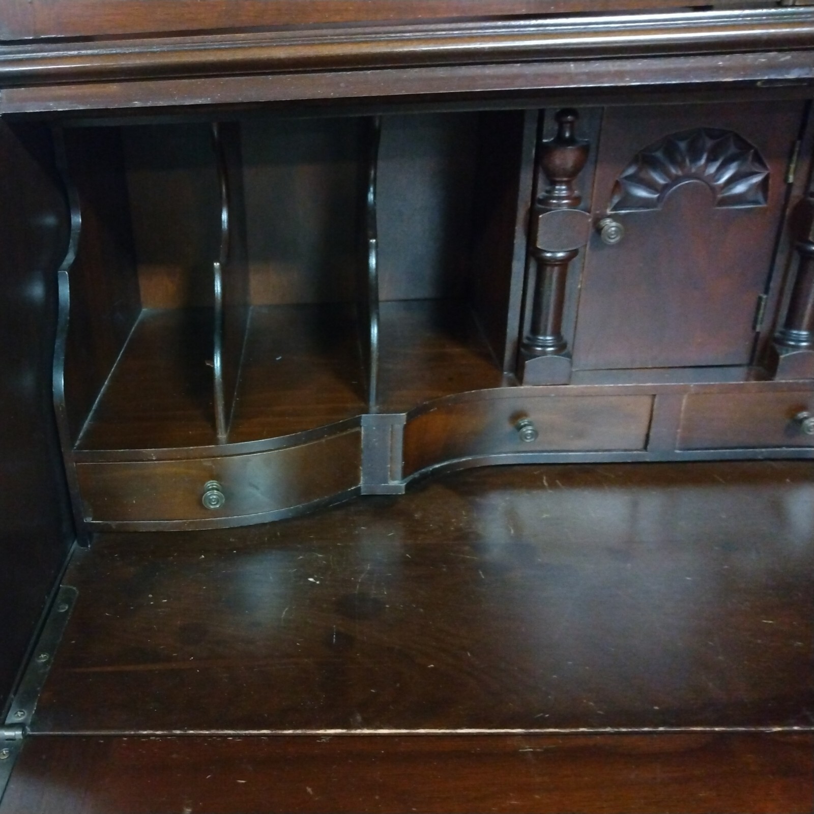 Antique Maddox Walnut Secretary Cabinet Desk w/Key & Working Locks ...