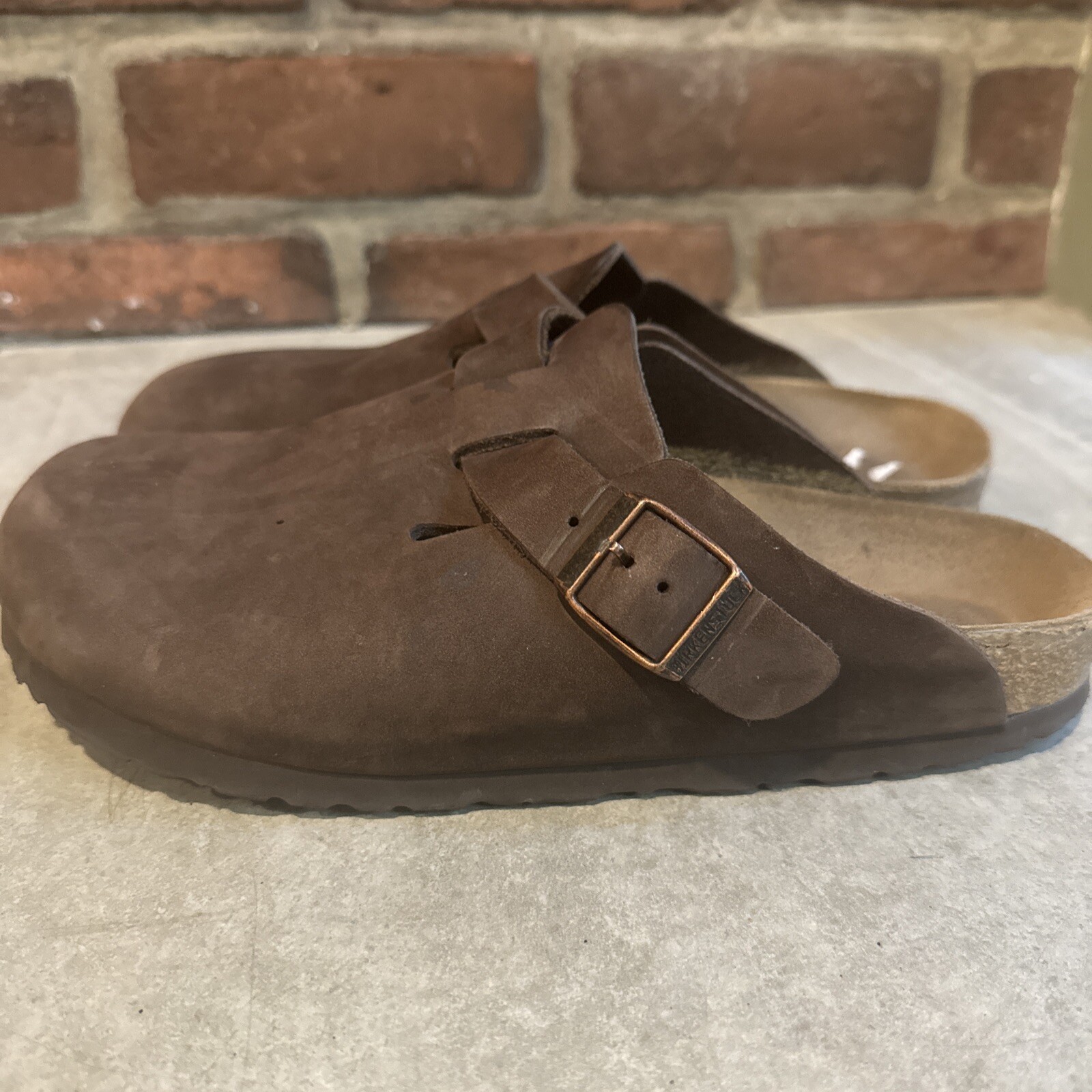 Birkenstock Boston Clogs Suede Leather Soft Footbed Mocha Brown L39 8 ...