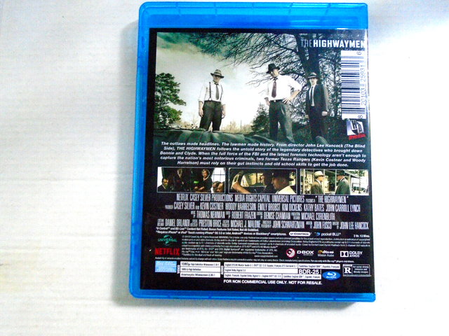 The Highwaymen Blu-ray No DVD Netflix Film Kevin Costner Woody ...