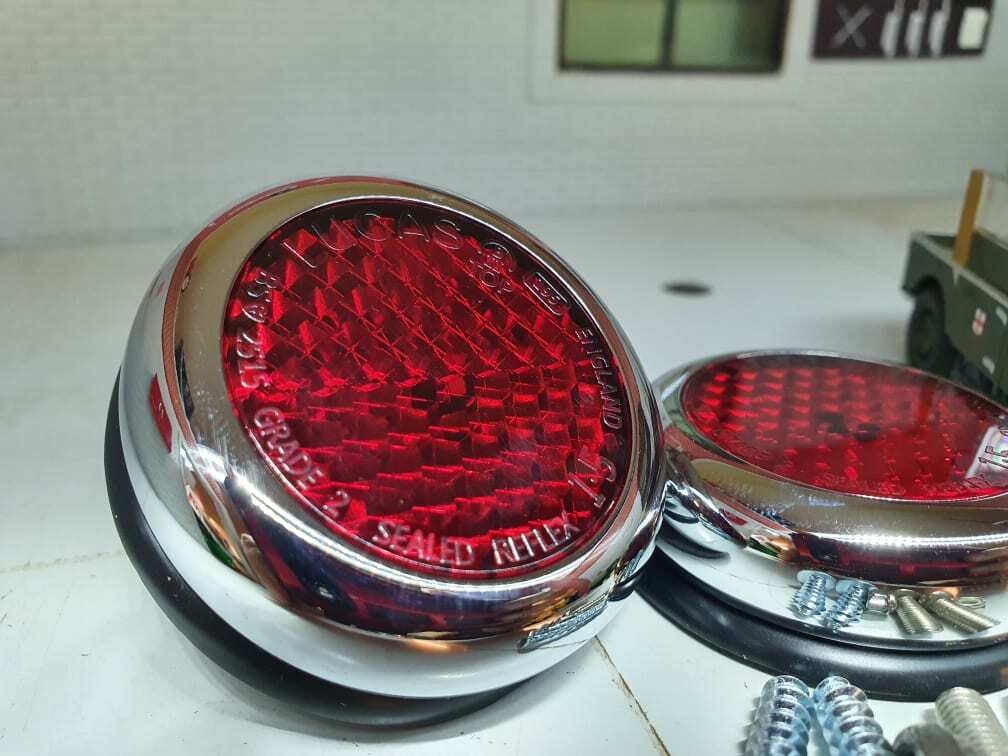 Massey MF Reflectors 35 30 135 Tractor Lucas OEM RER25 Chrome Red Rear ...