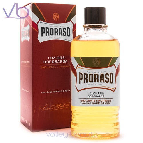 PRORASO Red After Shave Lotion, Sandalwood and Shea Butter, Barber Size ...