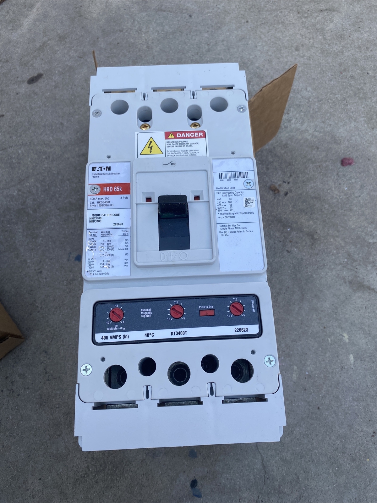 Buy Eaton HKD3400F 400A 3 Pole Cutler Hammer Circuit Breaker online | eBay